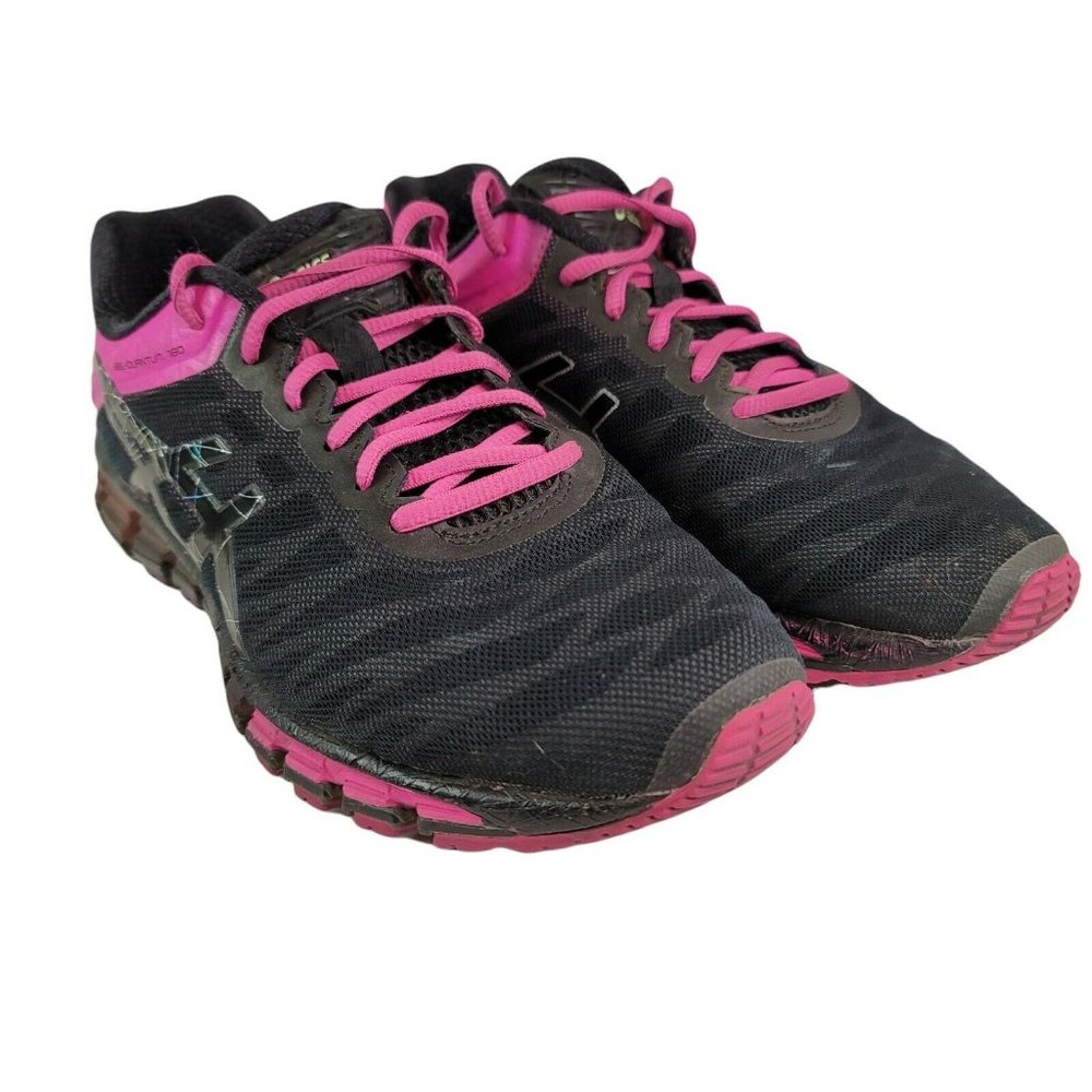 Rare Asics Gel Quantum 180 Running Shoes Pink Black W… - Gem